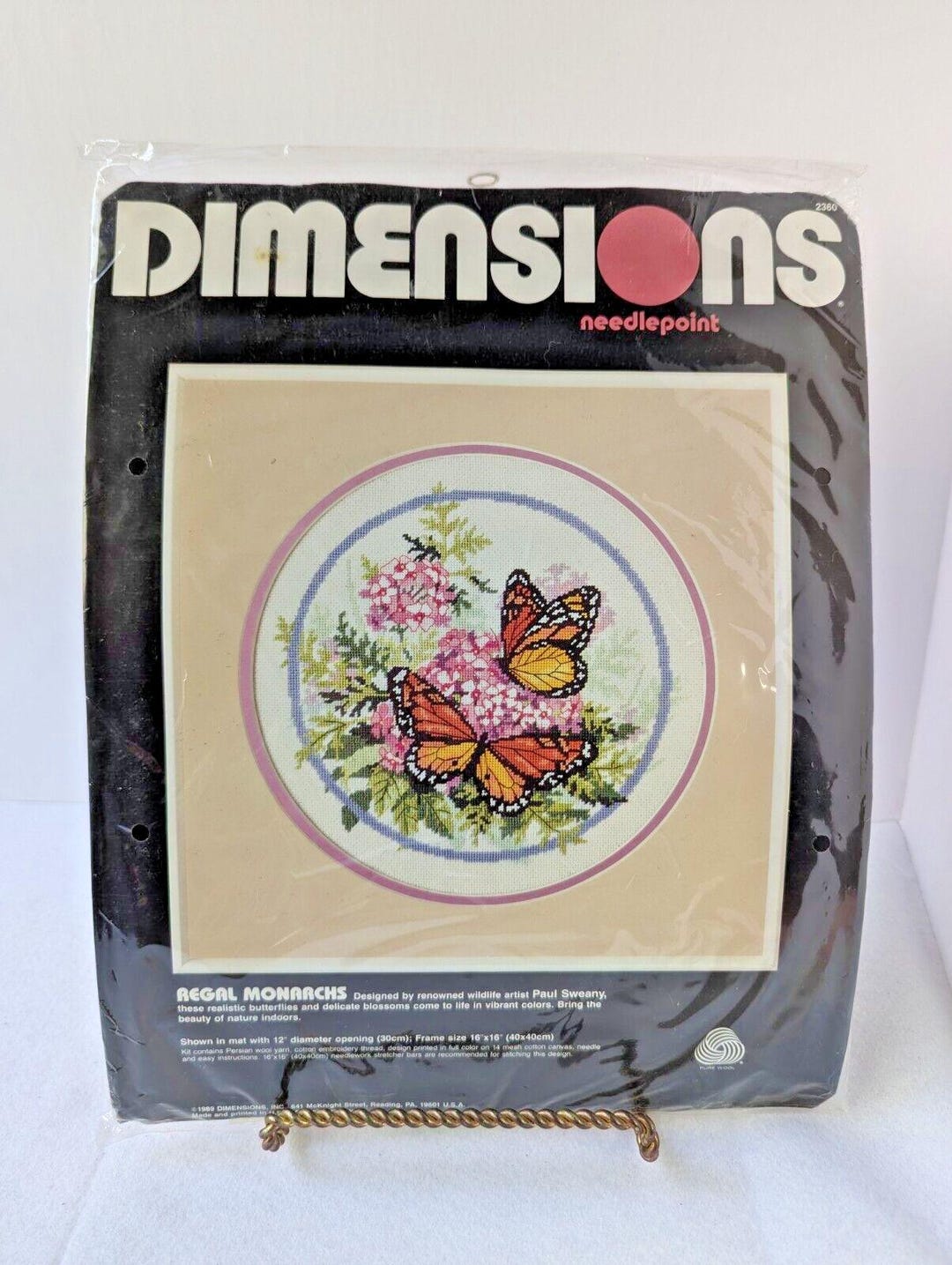 Vintage 1989 Dimensions Needlepoint Kit #2360 Regal Monarchs ...