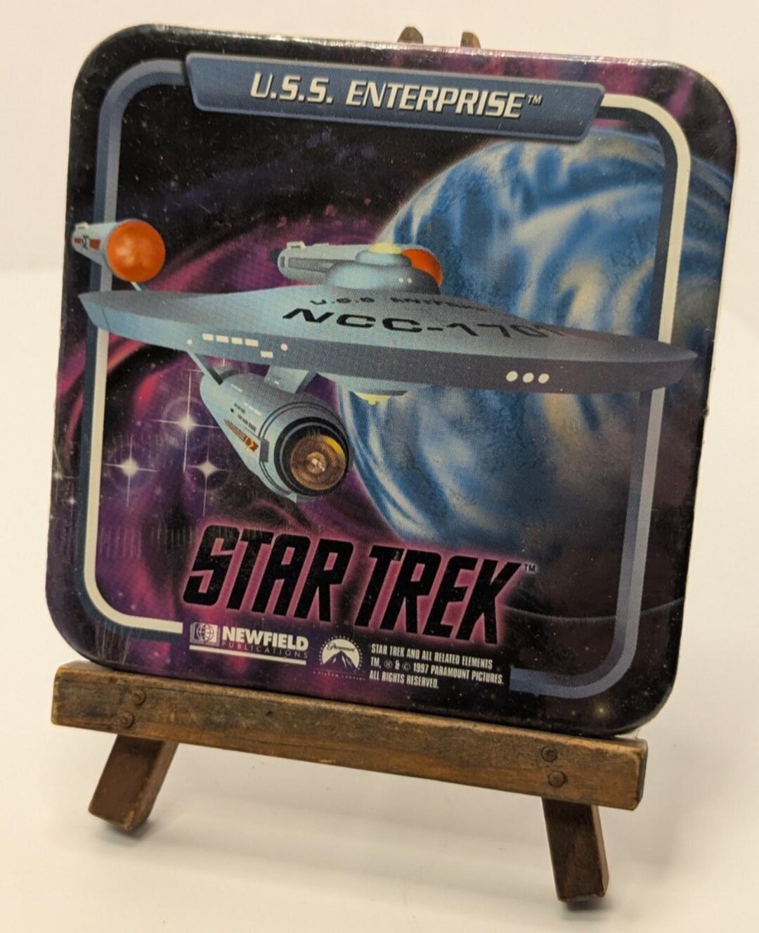 Set of 4 Star Trek Coasters 1997 Enterprise, Voyager, Defiant ...