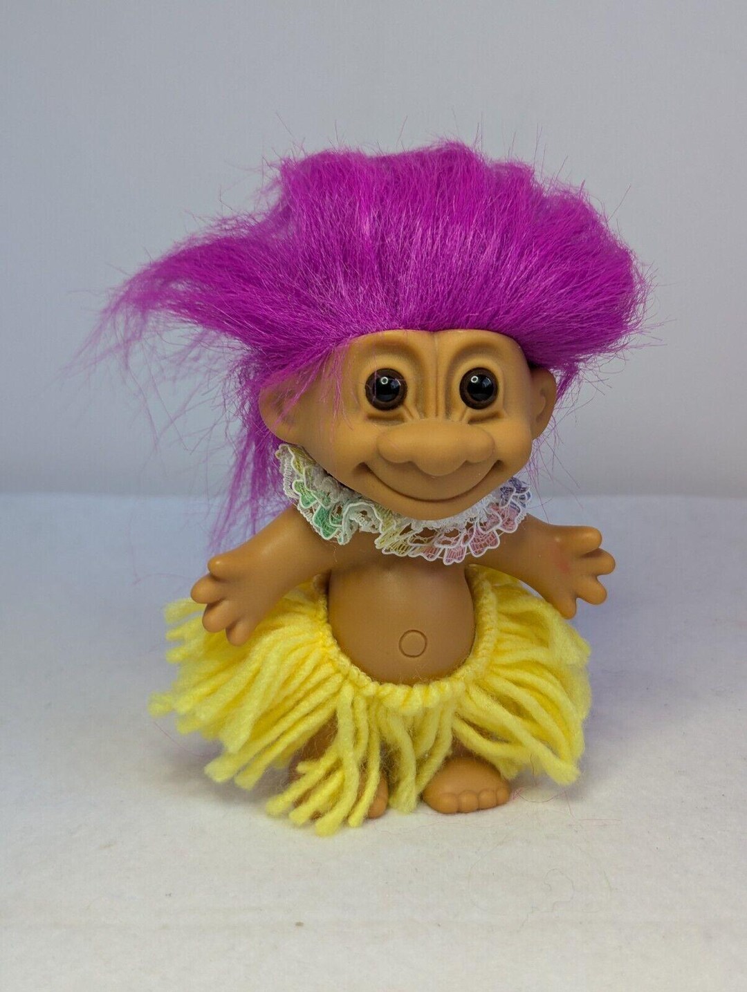 RUSS TROLL DOLL Hawaiian Hula Girl Dancer Magenta Hair Vintage Lucky ...