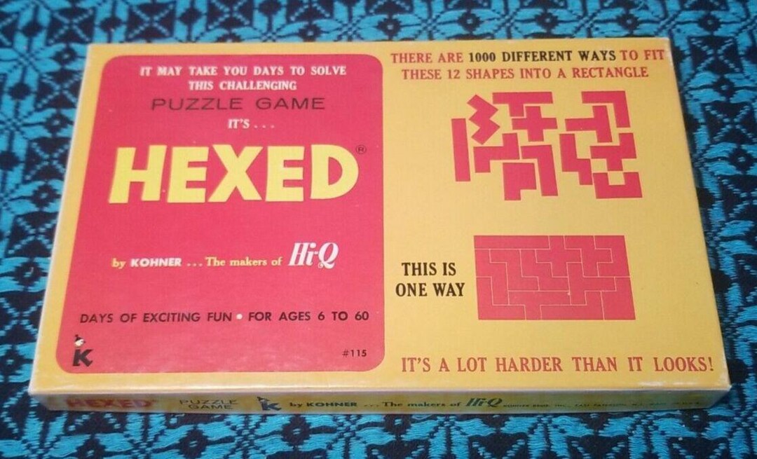 Vintage Kohner HEXED Puzzle Game 1970s 1000 Solutions - Etsy