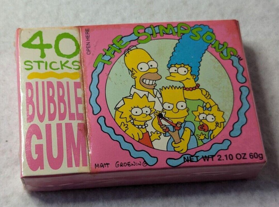 Vintage the Simpsons 1990 Bubble Gum Box 40 Sticks Sealed - Etsy