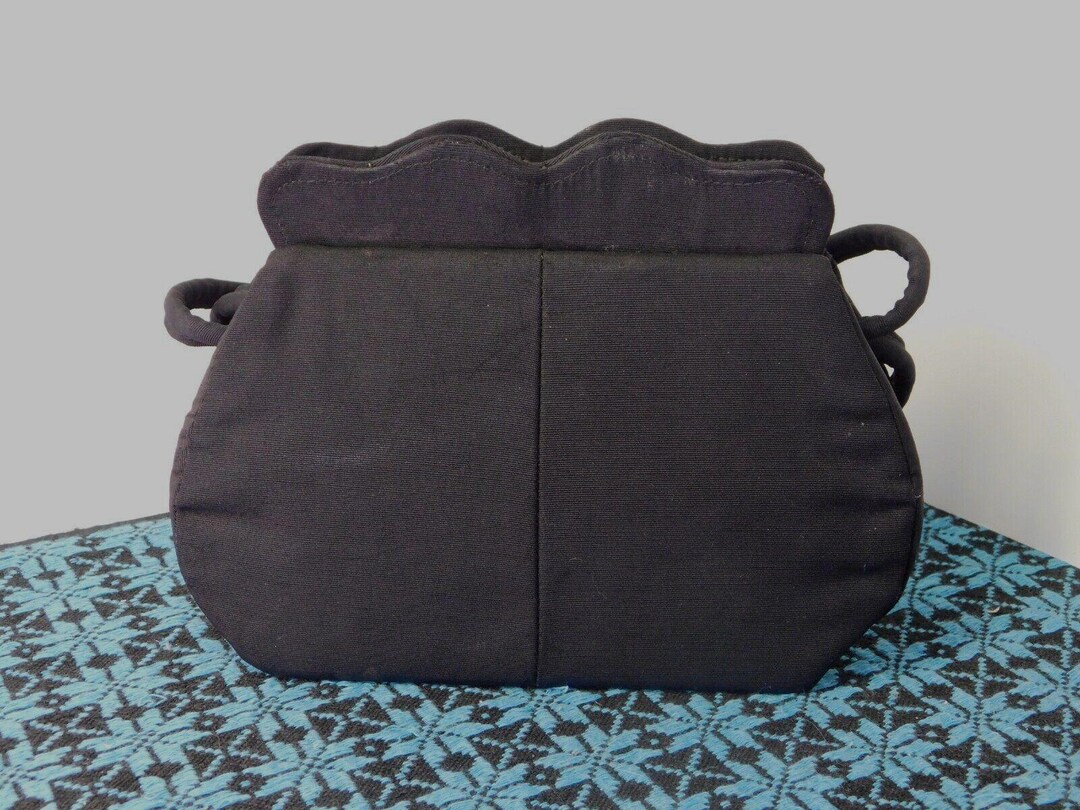 Vintage 1940s 1950s Black Cloth Evening Bag With Gold Clasp 8x5 - Etsy