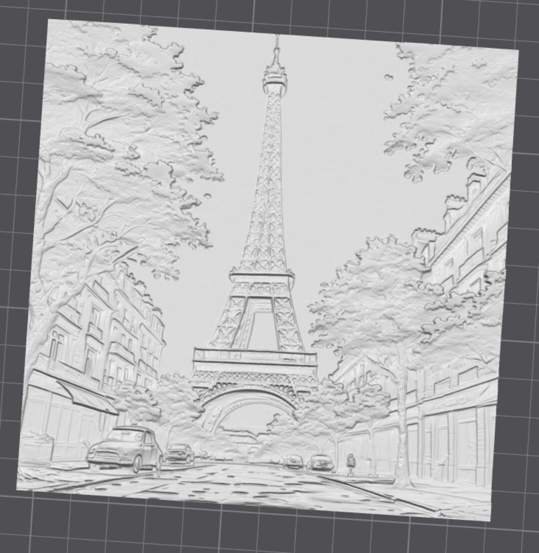 Eiffel Tower 3D Relief Wall Art • Paris Landmark Print Files (gcode ...