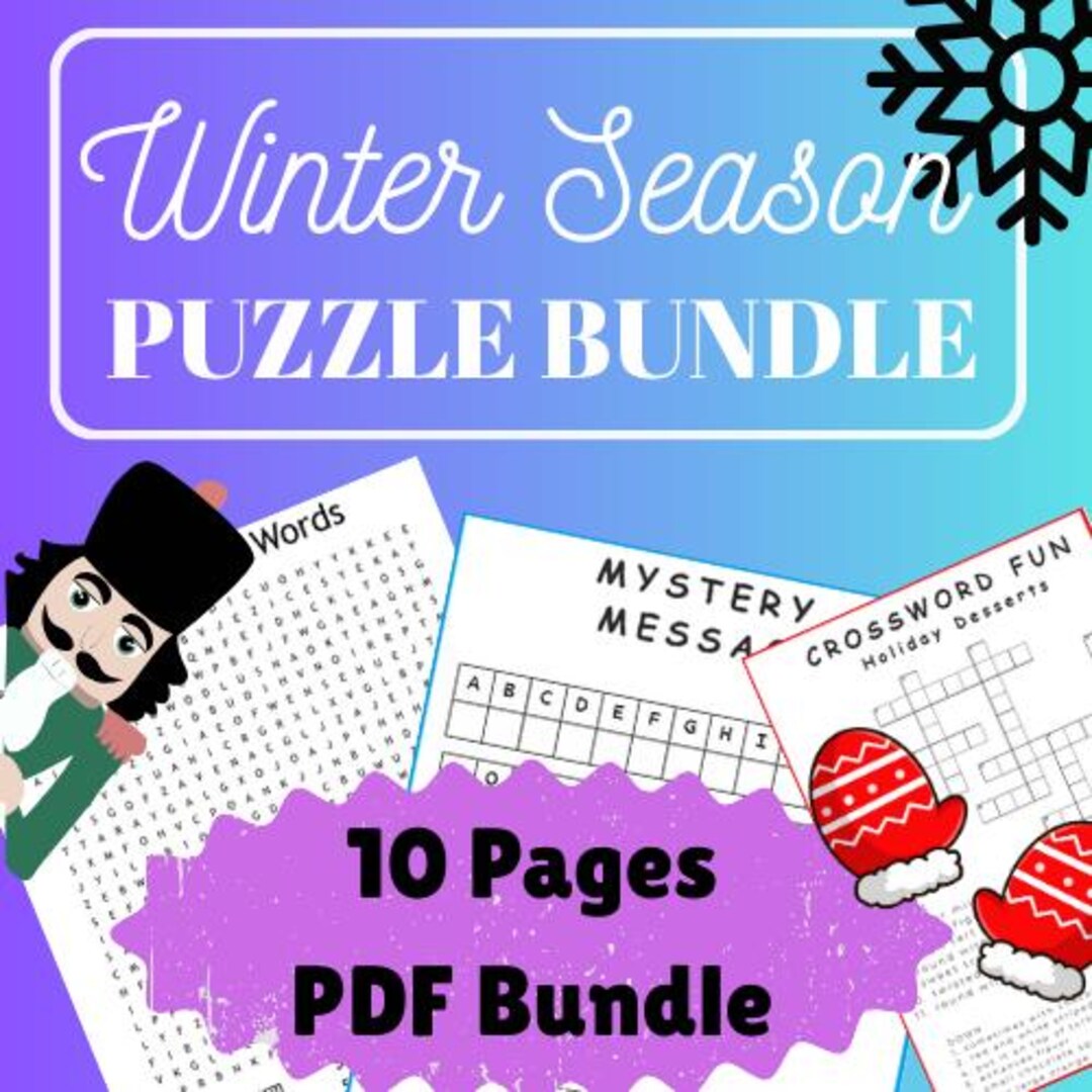 Winter Season Puzzle Bundle for Kids - Word Search, Maze, Mystery ...