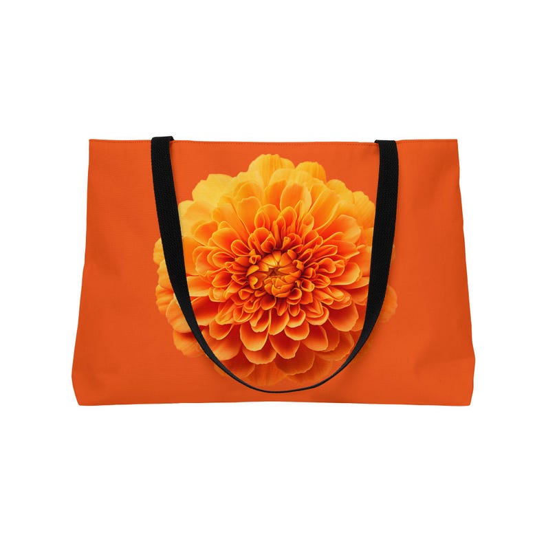 Marigold October Birth Month Flower - Orange Weekender Tote Bag - Etsy