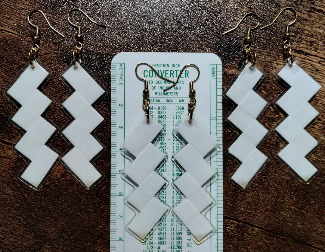 Paper Shide Earrings (2) ~ Handmade, Water-resistant, Japanese Shrine ...