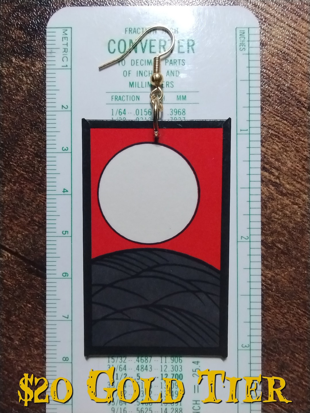 Full Moon Hanafuda Earring 1 susuki Grass Real Hanafuda Cards, Water ...