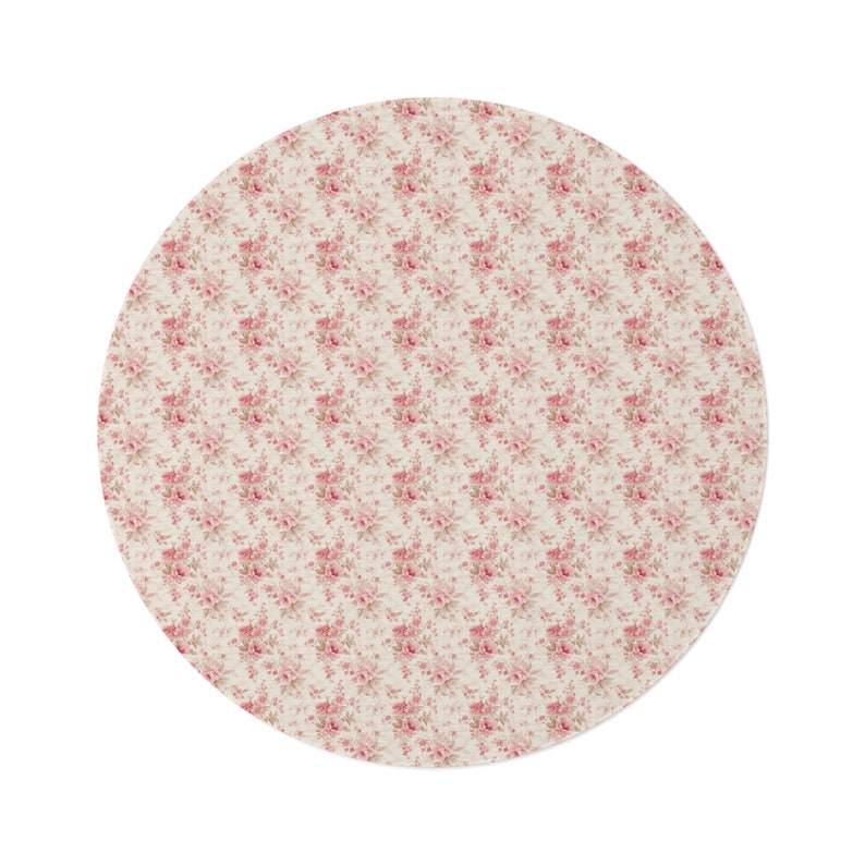 Victorian Rose Rug, Coquette Rug, Round Area Rug, Floral Round Rug ...