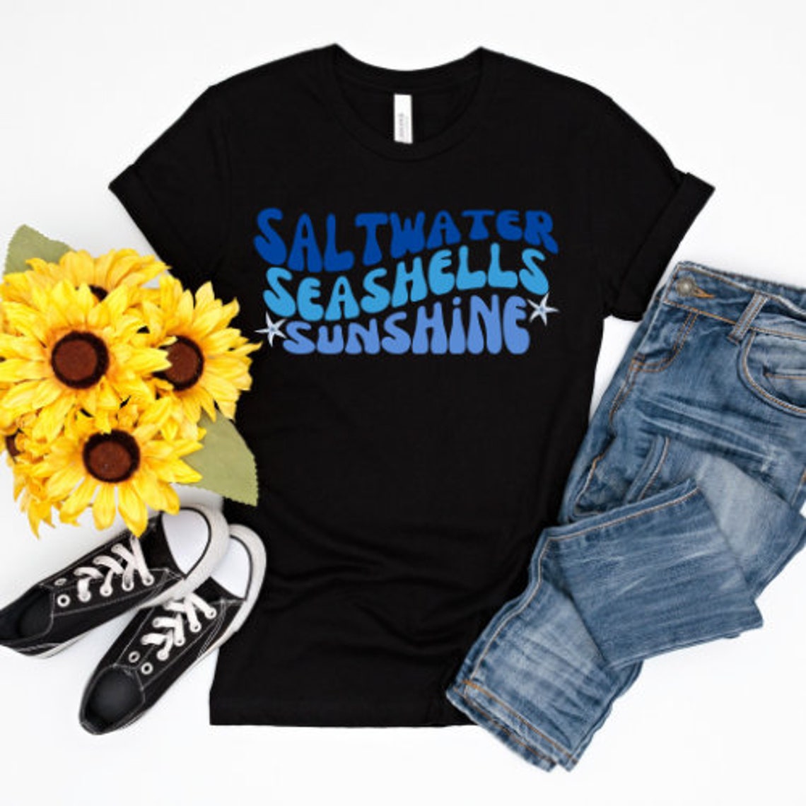 Saltwater Seashells Sunshine Shirt Summer Shirt Beach Shirt Surfer ...