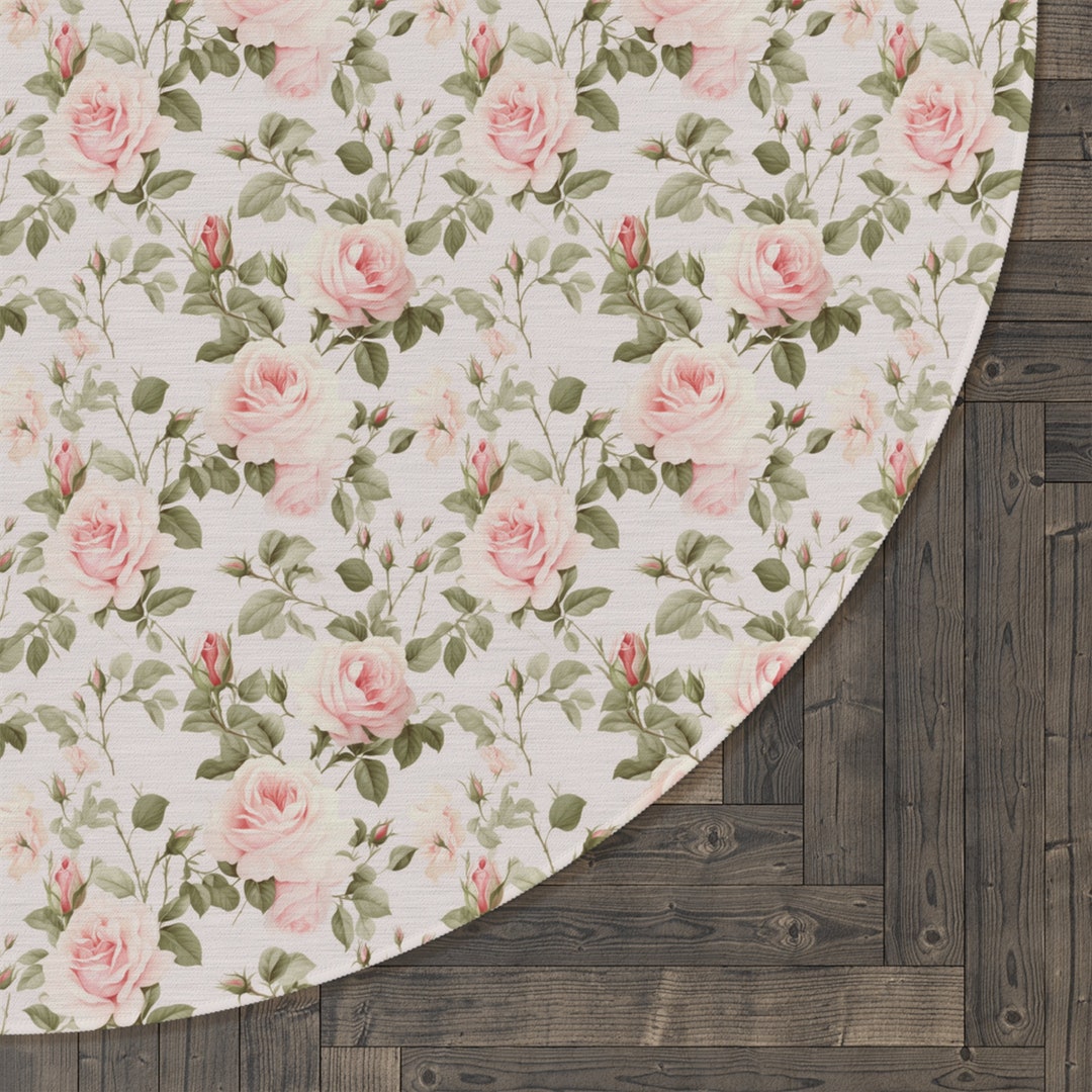 Coquette Rug, Coquette Decor, Pink Rose Rug, Pink Floral Rug, Pink Rug ...
