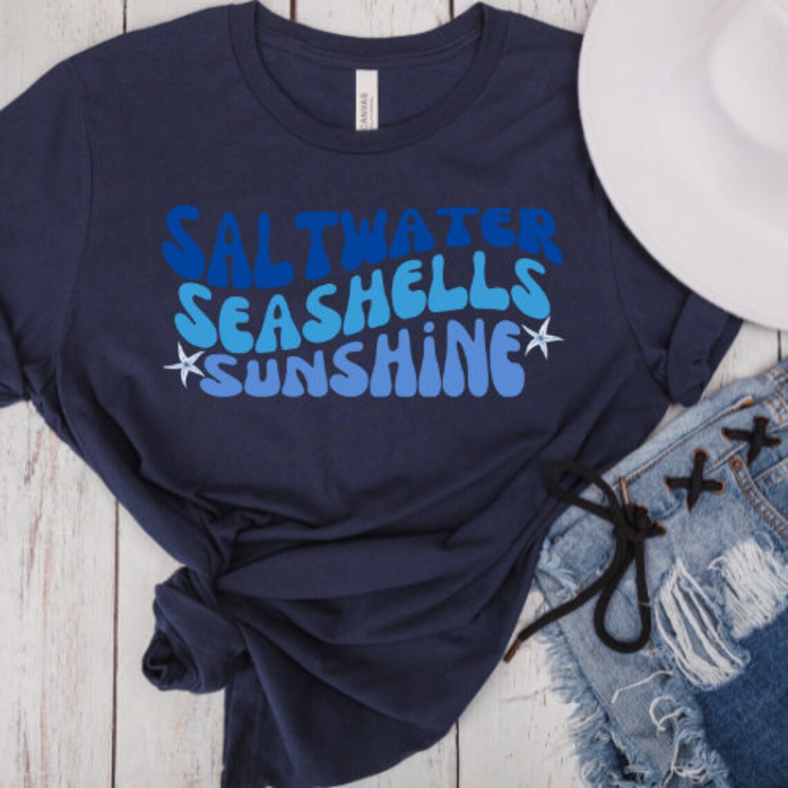 Saltwater Seashells Sunshine Shirt Summer Shirt Beach Shirt Surfer ...