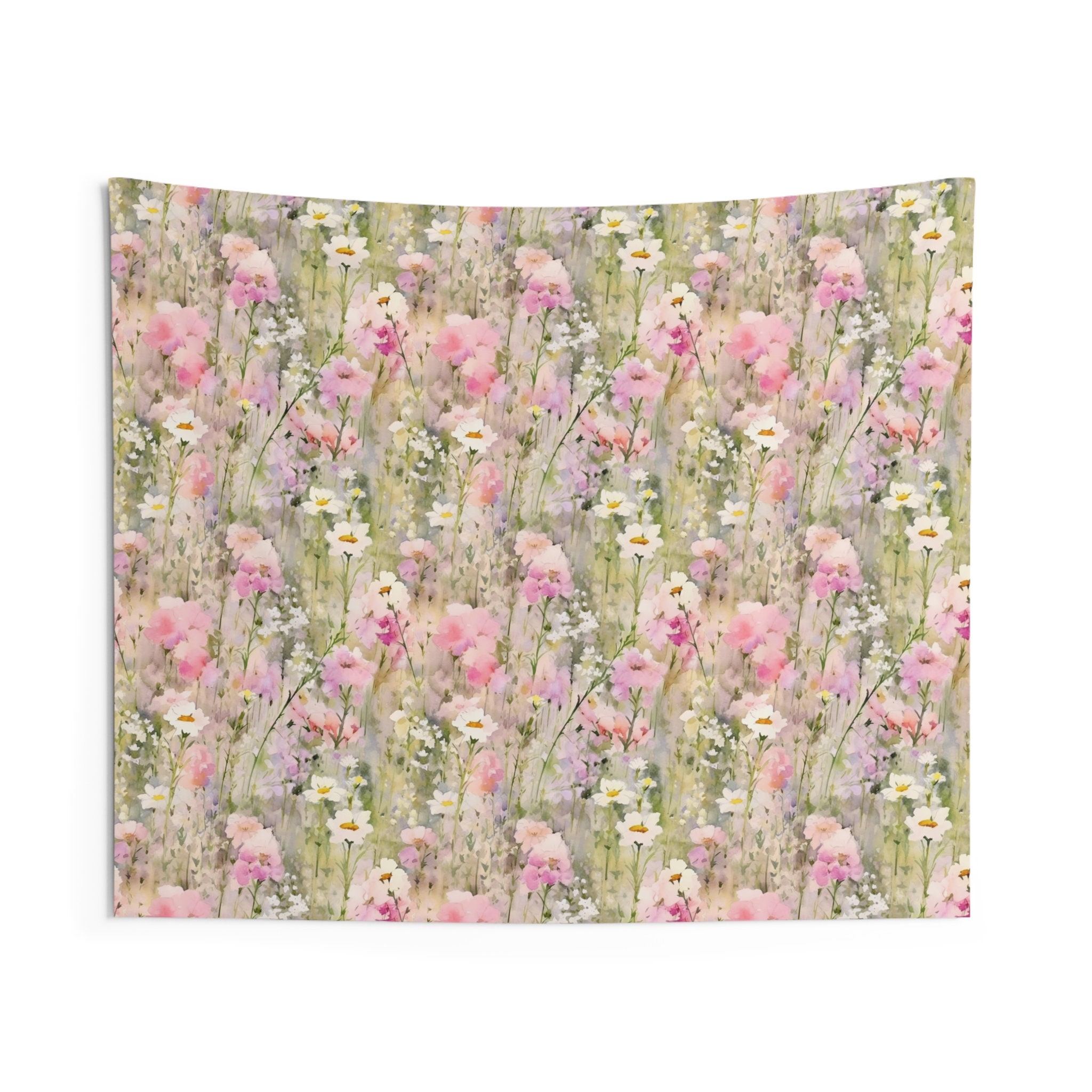 Wildflowers Tapestry, Pink Flowers Tapestry, Flower Tapestry, Floral ...