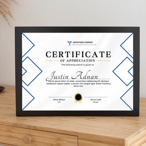 Minimalist Award Certificate, Classic Design, Modern Appreciation Honor ...