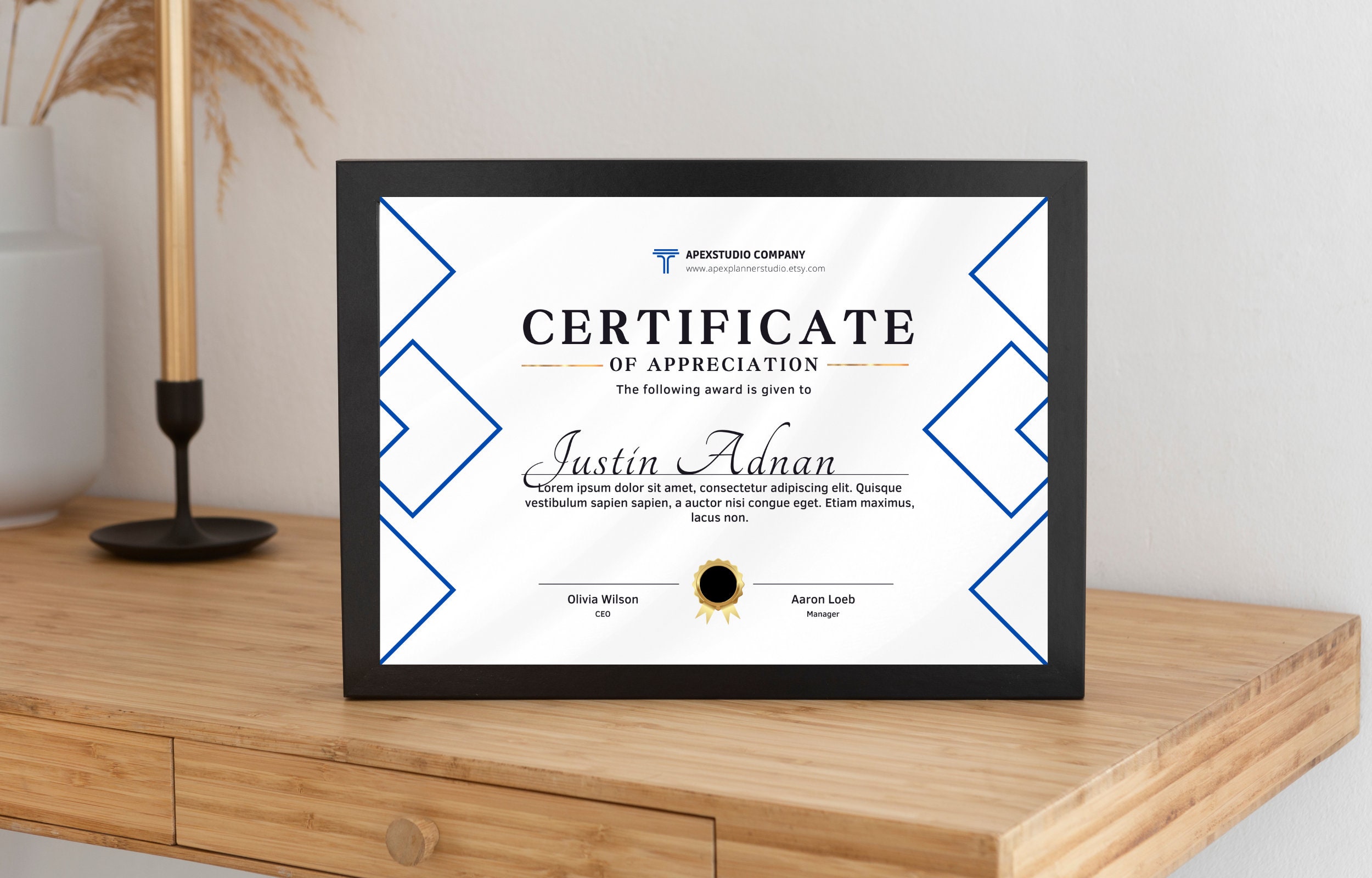 Minimalist Award Certificate, Classic Design, Modern Appreciation Honor ...