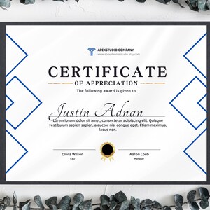 Minimalist Award Certificate, Classic Design, Modern Appreciation Honor ...