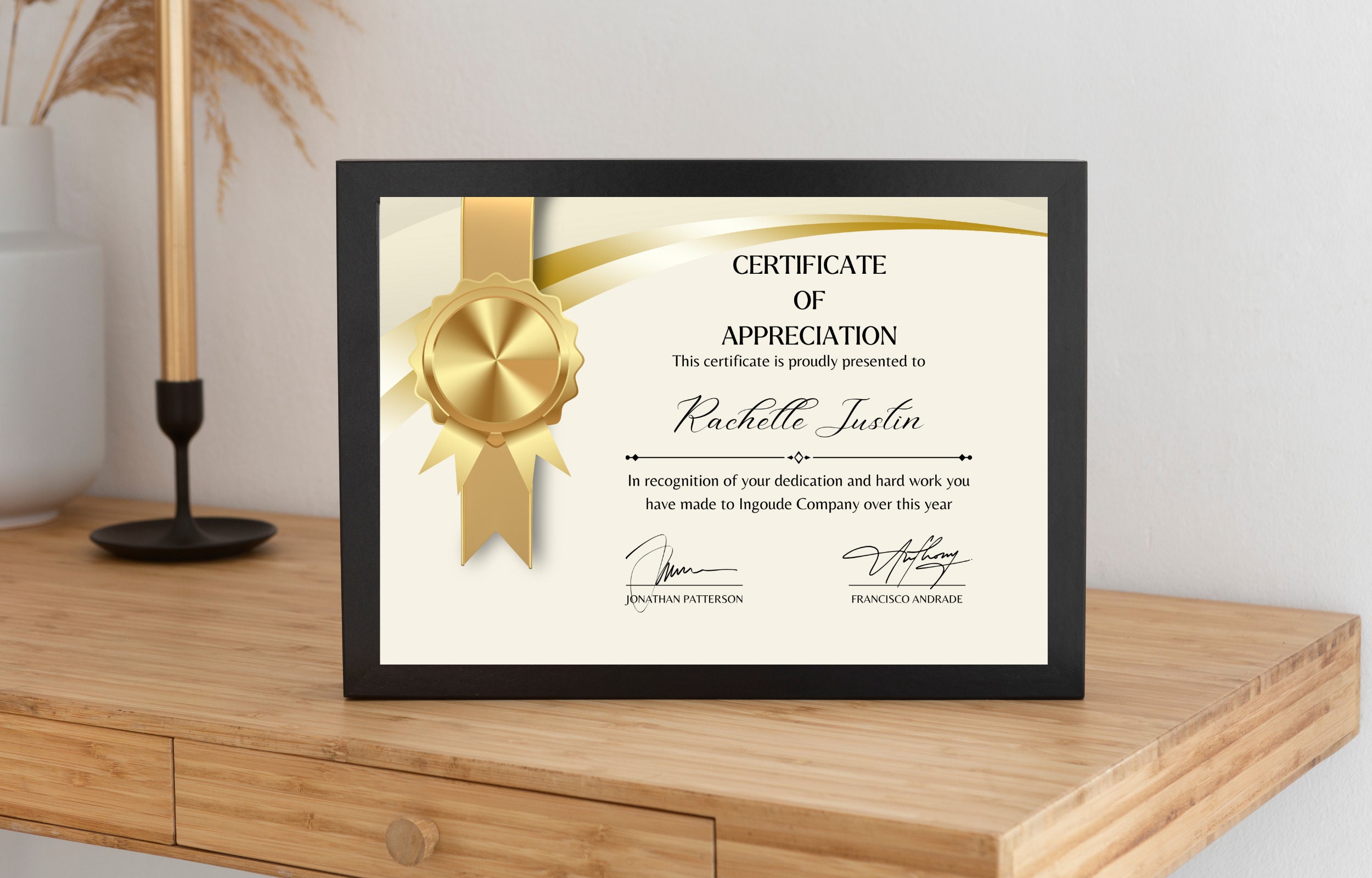 Professional Appreciation Certificate - Gold and Classy Design ...
