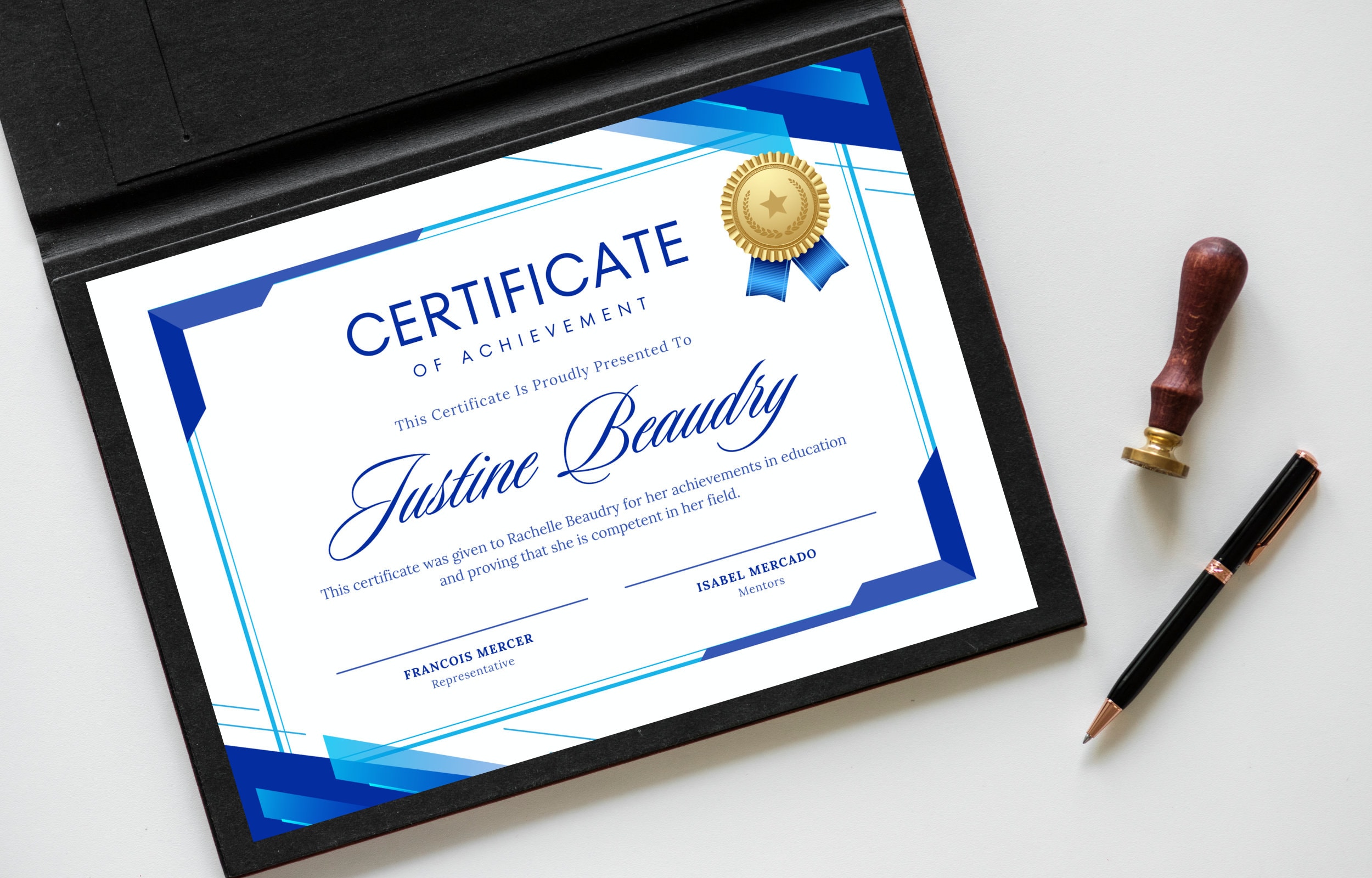 Elegant Gold Certificate - Modern Design, Classy Gift, Office Decor ...
