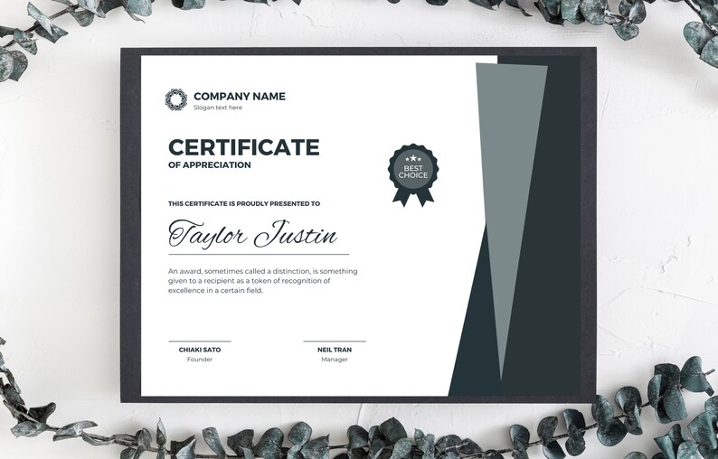 Modern Certificate of Achievement, Custom Personalized Award ...