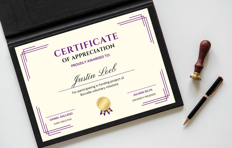 Personalized Modern Certificate, Customizable Achievement Award ...