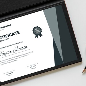 Modern Certificate of Achievement, Custom Personalized Award ...