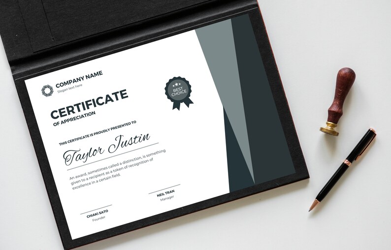 Modern Certificate of Achievement, Custom Personalized Award ...