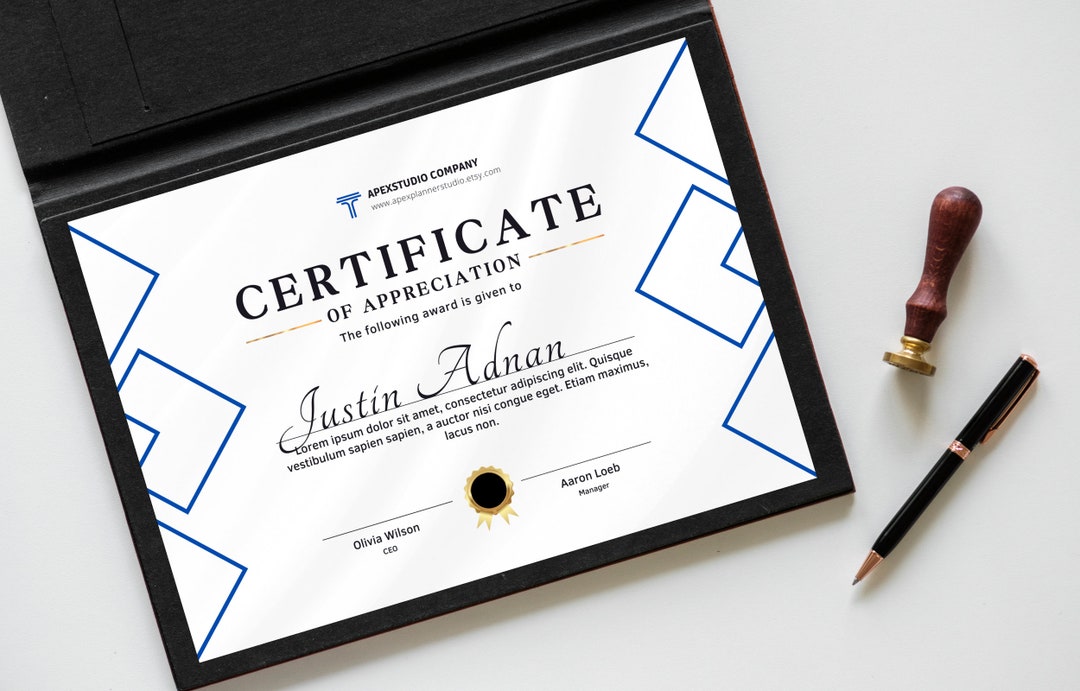 Minimalist Award Certificate, Classic Design, Modern Appreciation Honor ...