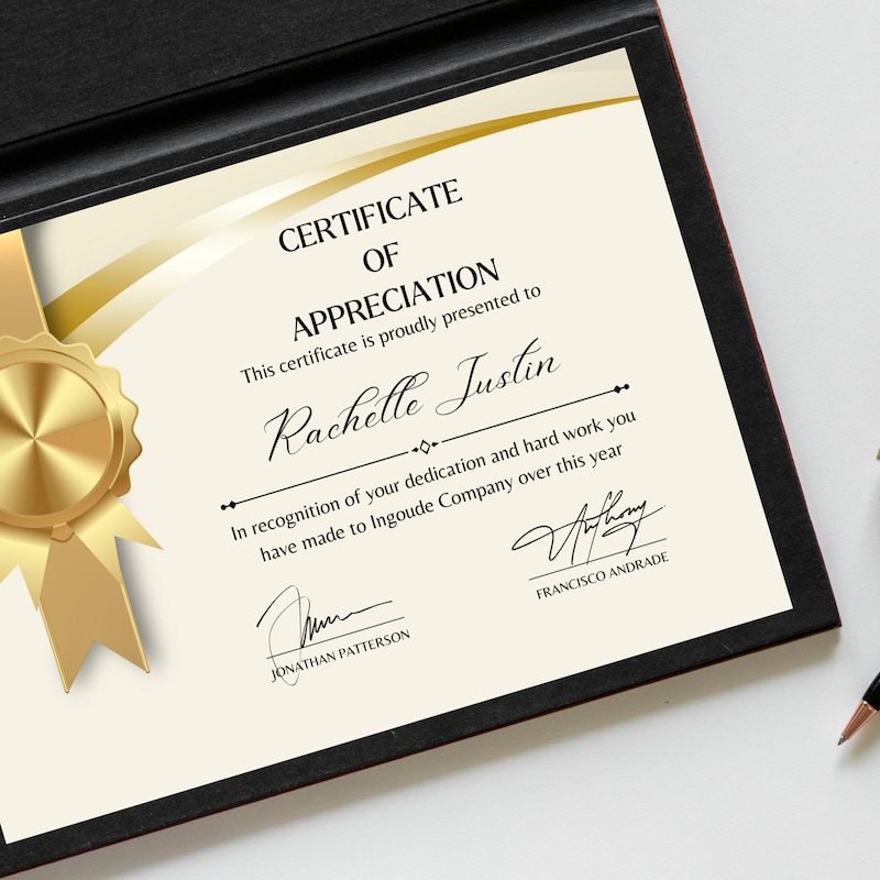 Award for Boss Certificate - Etsy