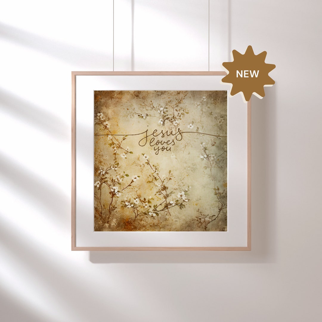 Spiritual Poster, Jesus Loves You Poster, Inspirational Poster, Retro ...