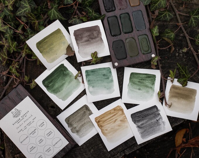 Forest-inspired Handmade Watercolor Palette | Artisan Natural Pigments ...