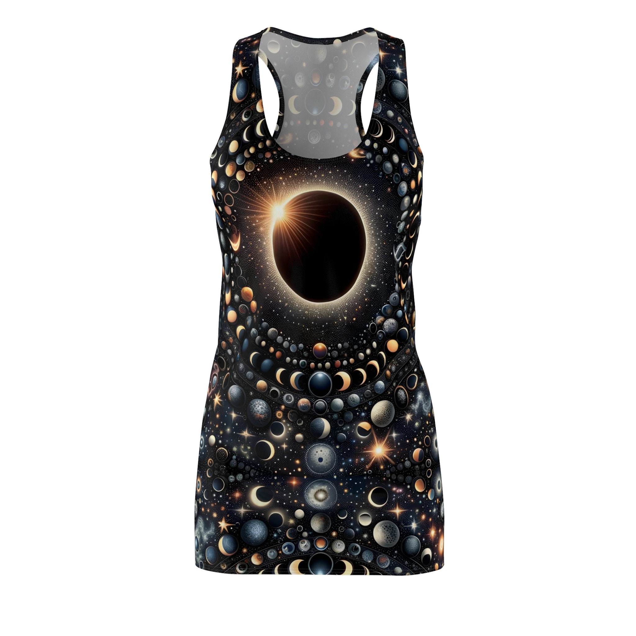 Total Solar Eclipse Racerback Dress 2024: Celestial Wonder Graphic ...