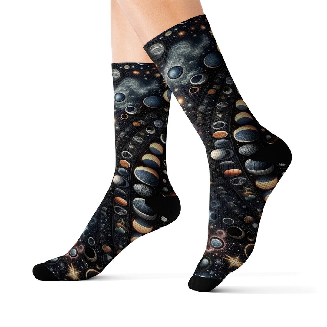 Total Solar Eclipse Socks 2024: Celestial Wonder - Moon & Sun Dance ...