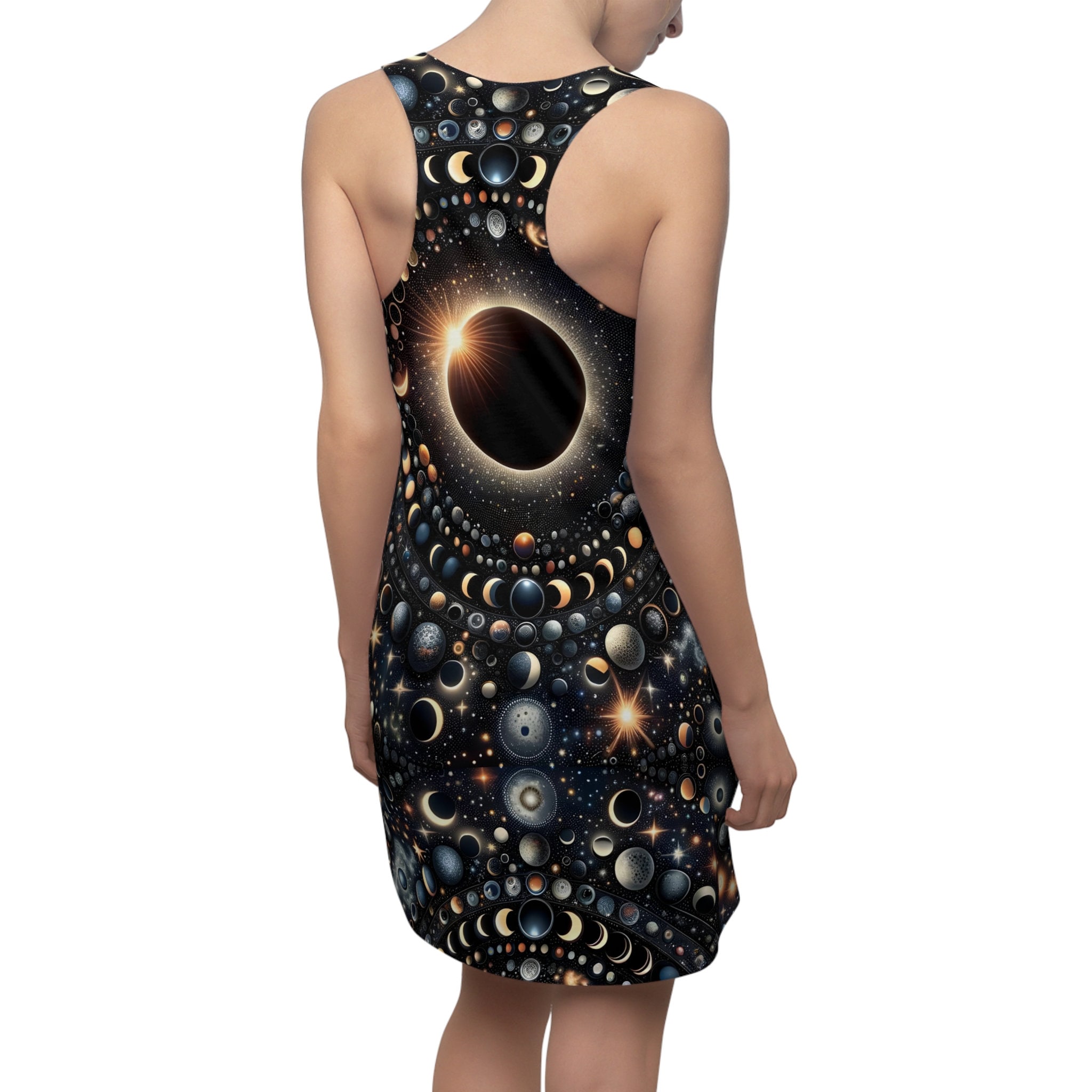 Total Solar Eclipse Racerback Dress 2024: Celestial Wonder Graphic ...
