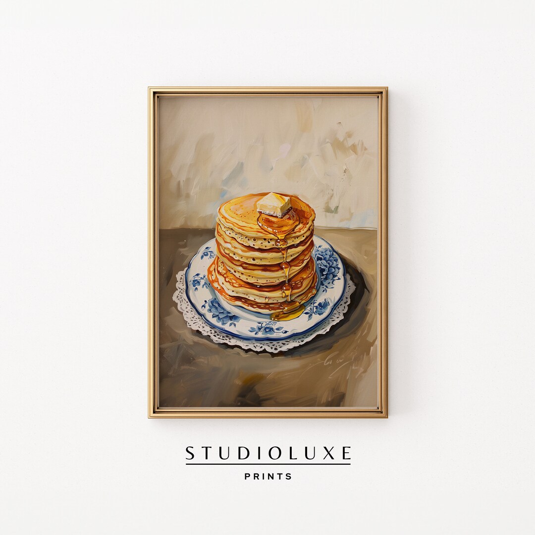 Pancakes Chinoiserie Painting | Kitchen Wall Decor | Trendy Apartment ...