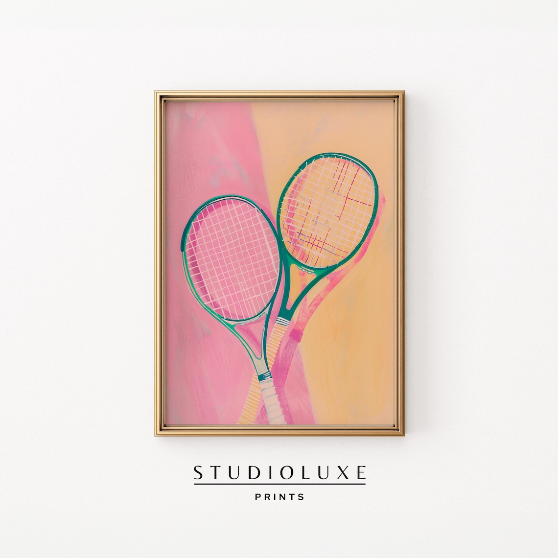 Tennis Rackets Painting: Colorful Sports Wall Art (digital Download) - Etsy