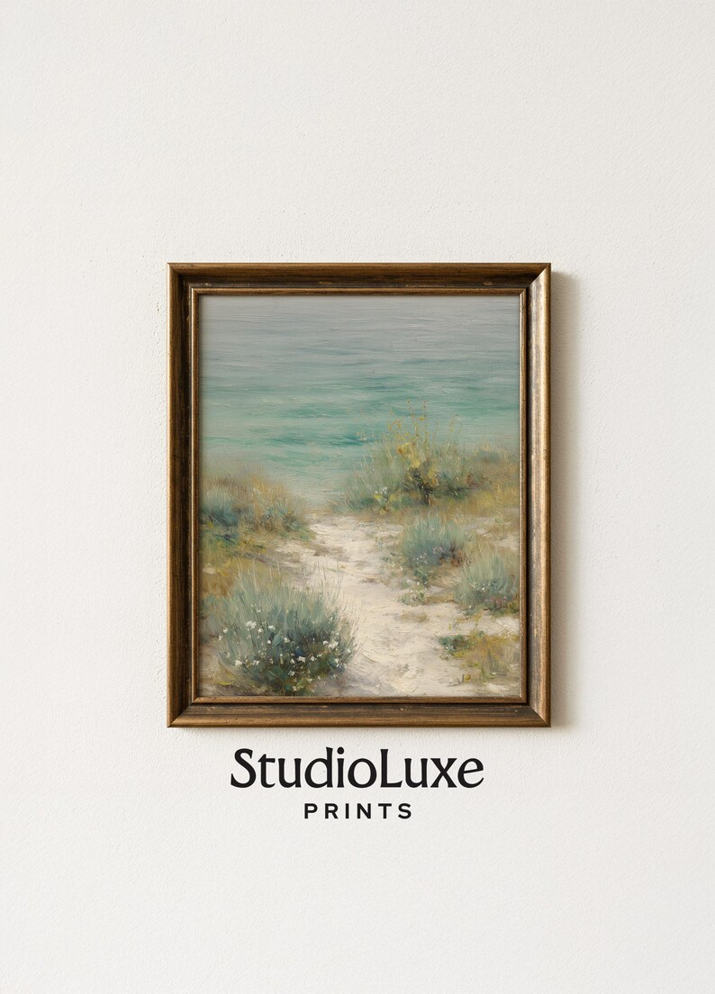 Sandy Beach Path Seascape Printable - Coastal Summer Landscape Art ...
