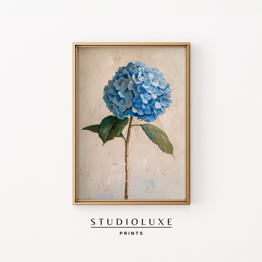 Blue Hydrangea Printable Art, Coastal Granddaughter Prints, Preppy ...