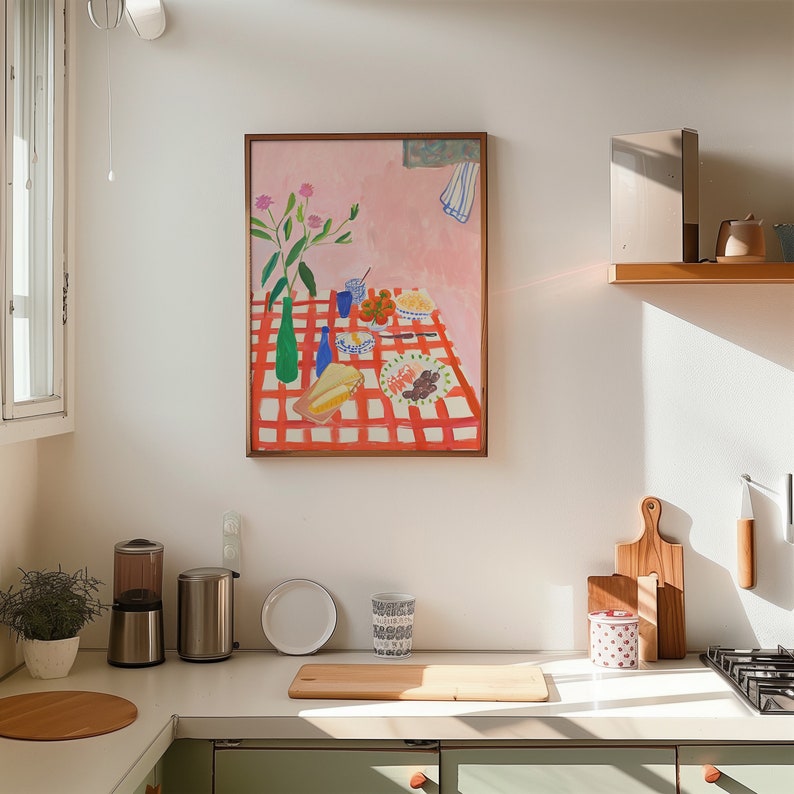 Italian Tablescape Art, Italian Cuisine Art, Kitchen Wall Decor ...