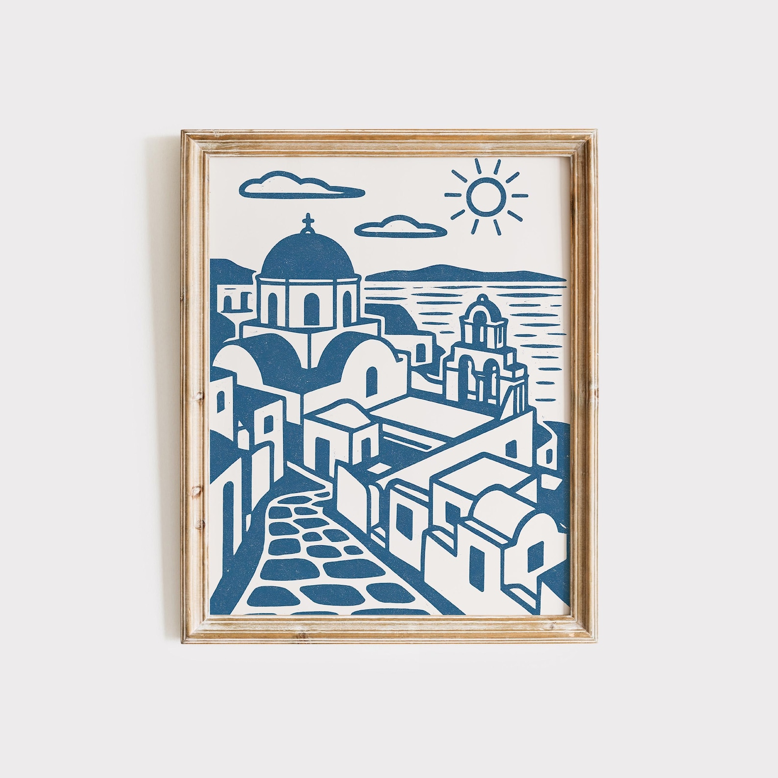 Santorini Greece Print: Coastal Aegean Sea View Art (digital Download ...