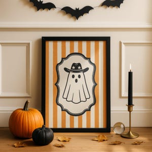 Cowboy Ghost Halloween Print: Western Spooky Wall Art (digital Download ...