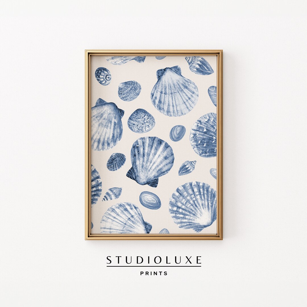 Seashell Pattern Print | Beachy Wall Art | Coastal Granddaughter Decor ...