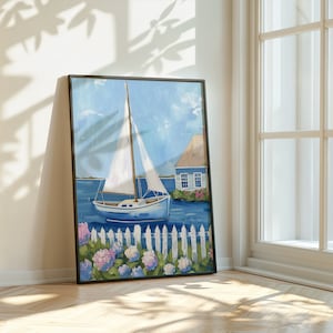 Nantucket Coastal Art | Vintage Oil Painting | Printable Wall Art ...