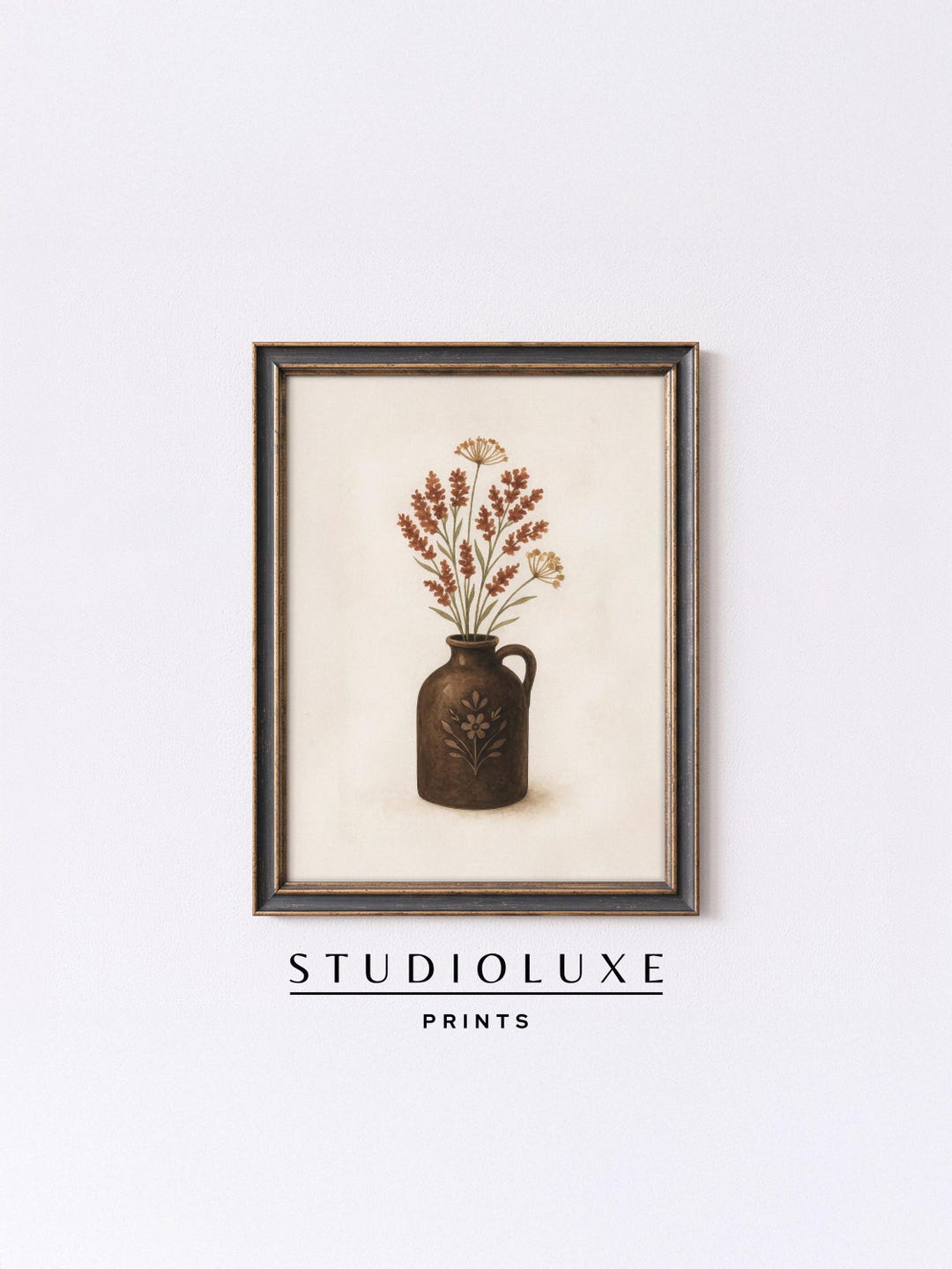 Rustic Bronze Vase With Fall Wildflowers - Printable Wall Art, Boho ...