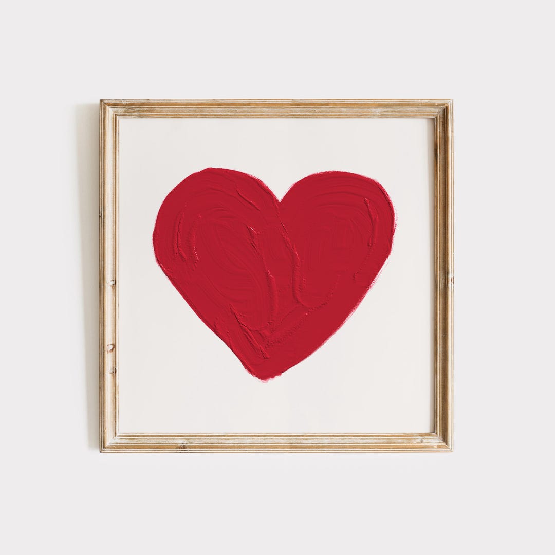 Red Heart Painting, Valentines Day Decor, Valentines Wall Art ...