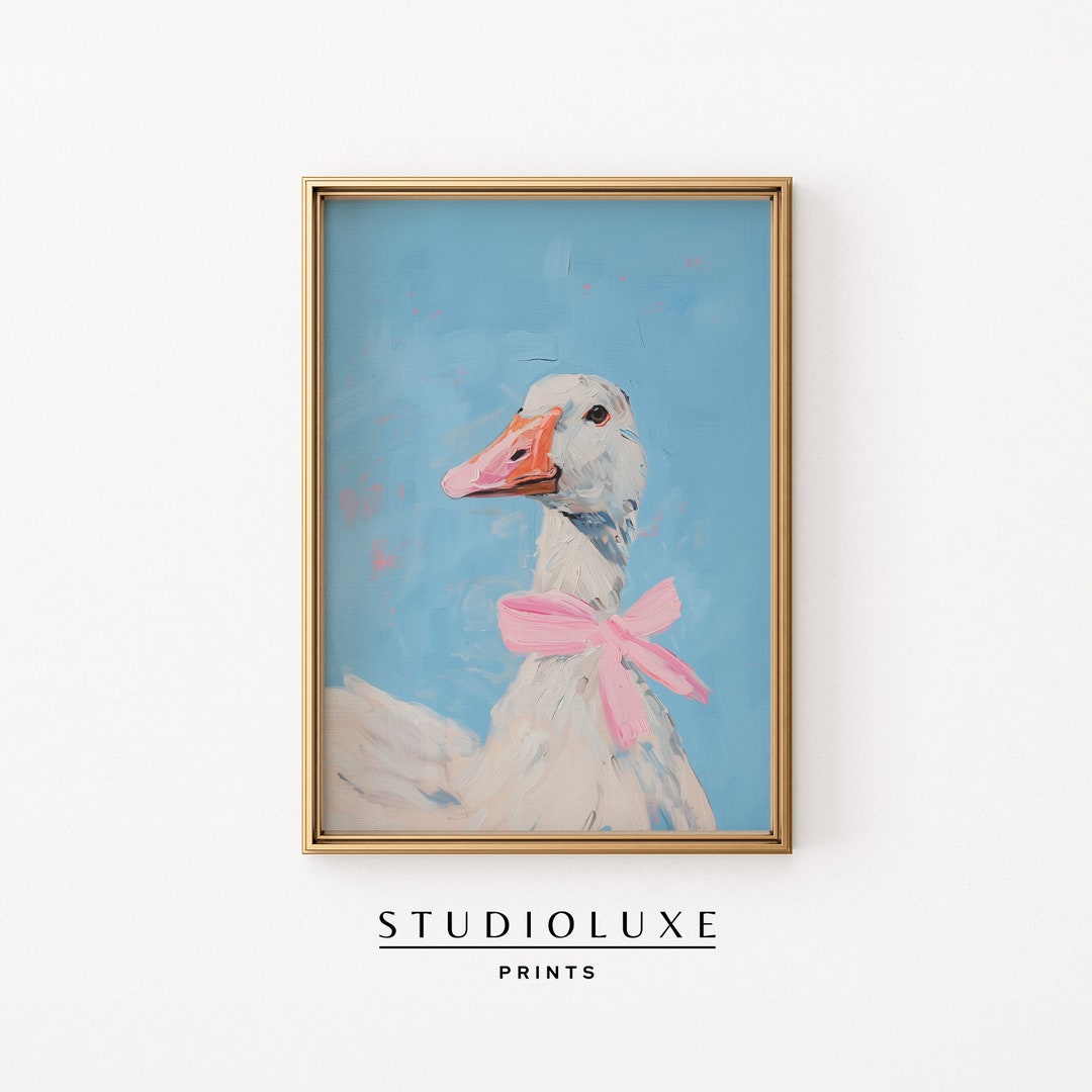 Coquette Room Decor Goose Print for Nursery Wall Decor Pink Cute Trendy ...