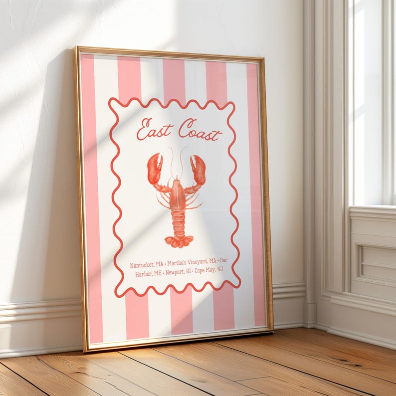 Nantucket Lobster Print: East Coast Coastal Art (digital Download) - Etsy