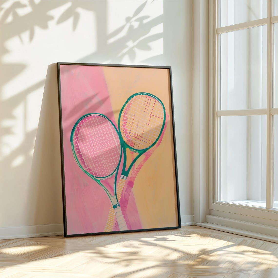 Tennis Rackets Painting: Colorful Sports Wall Art (digital Download) - Etsy