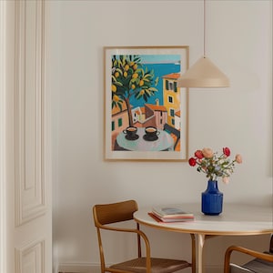 Italian Coastal Art, Italian Cuisine Art, Kitchen Wall Decor, Coffee ...