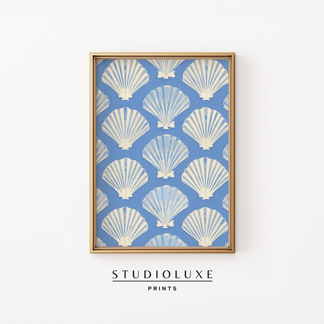 Seashell Vintage Painting | Beachy Wall Art | Coastal Granddaughter ...