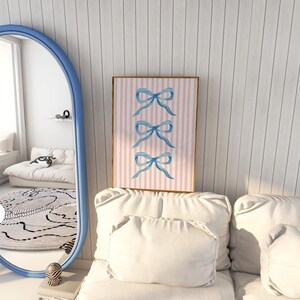 Coquette Room Decor, Pink Bow Printable Wall Art, Preppy Trendy ...