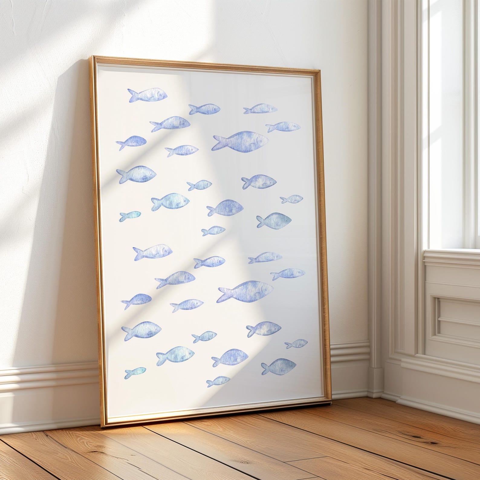 School of Fish Print: Coastal Dorm Room Decor (digital Download) - Etsy